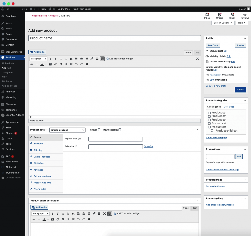 Adding & editing a product in WooCommerce | Prystine